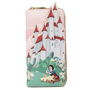 loungefly disney snow white castle scene zip around wallet