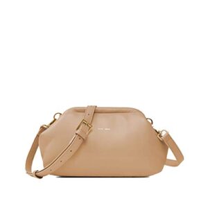 pixie mood inc, bubbly 12.5 x 6 vegan leather clutch crossbody tote, sand