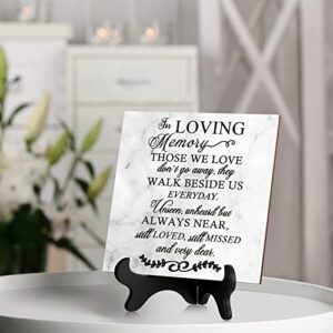 Sympathy Gifts for Loss of Loved One Funeral Plaques in Loving Remembrance Plaques with Plastic Stand Wooden Funeral Sympathy Present Memorial Sorry for Your Loss Plaque Sign in Memory of Loved One