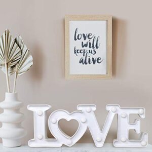 cheerin love sign decoration – table top decor for valentines day – wedding decorations – marquee light up signs – anniversary engagement proposal party favor (white)