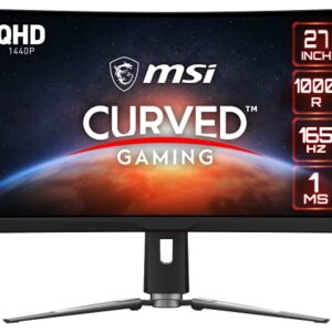 MSI MPG ARTYMIS 273CQR, 27" Gaming Monitor, 2560 x 1440 (QHD), VA, 165Hz, FreeSync Premium, HDR 400, HDMI, Displayport, USB C, Tilt, Swivel, Height Adjustable