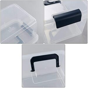 Nesmilers 4.5 L Plastic Latch Storage Boxes with Lids, 6-Pack Plastic Boxes