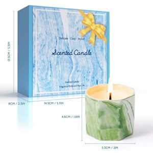 Candles for Home Scented, Scented Candles Ceramic Candles Gift Set Candles Gifts for Women Man Mothers Day Gifts Decoration Soy Candles for Relaxing Spa, Linen, Bamboo, Peony, Cedar