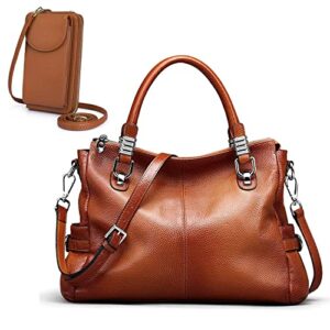 s-zone women genuine leather handbag shoulder purse satchel tote rfid blocking pu leather crossbody phone bag purse