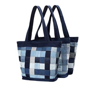 S-JACOL Denim Handbags Stripe-tape Casual Shoulder Bag (SJ0054)