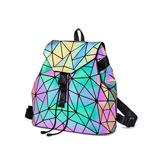 Geometric Backpack Luminous Big Women Tote Bag Handbags/Crossbody Bag Holographic Reflective Bag Purse Fashion Backpacks