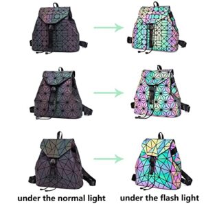 Geometric Backpack Luminous Big Women Tote Bag Handbags/Crossbody Bag Holographic Reflective Bag Purse Fashion Backpacks