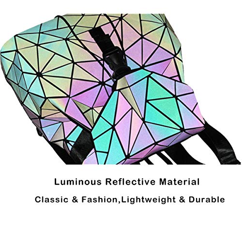 Geometric Backpack Luminous Big Women Tote Bag Handbags/Crossbody Bag Holographic Reflective Bag Purse Fashion Backpacks