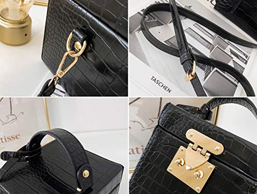 QZUnique Women's Square Box Handbag PU Cube Crossbody Shoulder Bag Wedding Clutch Bag Purse