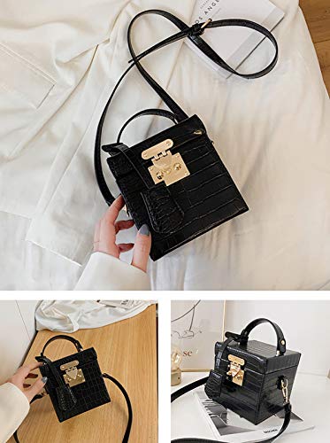 QZUnique Women's Square Box Handbag PU Cube Crossbody Shoulder Bag Wedding Clutch Bag Purse