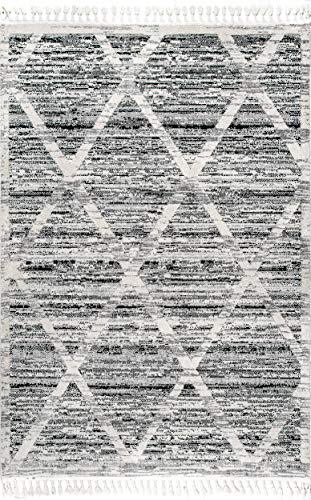 nuLOOM Suri Soft Diamond Trellis Textured Area Rug, 9' x 12', Grey