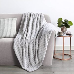 Mary Hatch Faux Fur Throw Blanket for Couch Silver Ultra Soft Luxury Fluffy Plush Blanket Fuzzy Decorative Blanket for Sofa Bed Living Room 50x60 inch