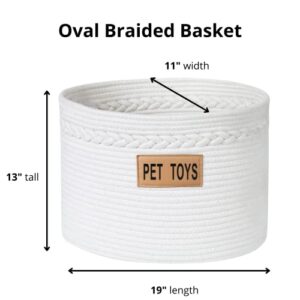 Midlee Oval Braided Handle Toys Basket