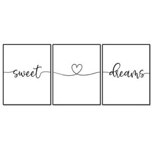 sweet dreams print bedroom wall decor above bed wall art minimalist prints bedroom prints nursery bedroom print, set of 3 prints, 11x14inch unframed