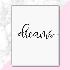 Sweet Dreams Print Bedroom Wall Decor Above Bed Wall Art Minimalist Prints Bedroom Prints Nursery Bedroom Print, Set of 3 Prints, 11x14inch Unframed