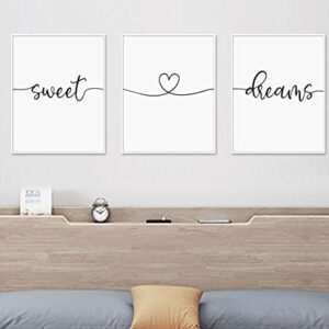 Sweet Dreams Print Bedroom Wall Decor Above Bed Wall Art Minimalist Prints Bedroom Prints Nursery Bedroom Print, Set of 3 Prints, 11x14inch Unframed