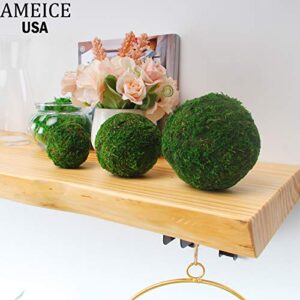 AMEICE Moss Balls Decorative Authentic Real Preserved Moss Hanging Balls for Garden Patio Home Table Decor Party &Weddings Display Props Farmhouse Style Décor（2.4" Green 12Pcs）