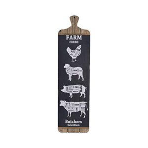 nikky home farmhouse wall decor farm fresh butcher shop meat cuts prints butchers selection chart guide diagram beef pork chicken cuts restaurant plaque sign