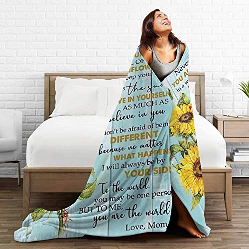 Lokapala Multi-Styles to My Daughter Love Mom Flannel Soft Blanket Bed Throw Fit Bed,Sofa, Lap - Warm Cozy Quilt All Season(L 80X60 Inch for Adult)