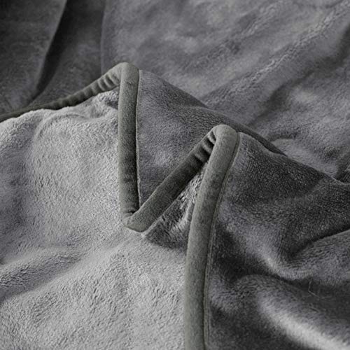 YardsBee Extra Large Blanket 120 x 120 Inches Lightweight Soft Smooth Big Grey Flannel Blanket 10' x 10' for Bed Christmas Blanket Gift for Family