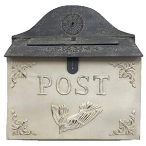 the nifty nook i vintage style post box i nostalgic charm home decor i farmhouse design i 12.75″ width x 13.75″ height (white horizontal)