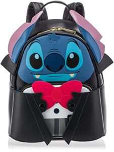 loungefly disney vampire stitch bowtie womens double strap shoulder bag purse