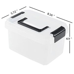 EudokkyNA 2 L Plastic Lidded Storage Bins, Plastic Storage Boxes, 6 Pack