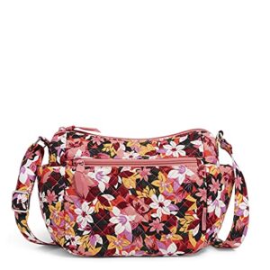 vera bradley women’s cotton on the go crossbody purse, rosa floral – recycled cotton, one size