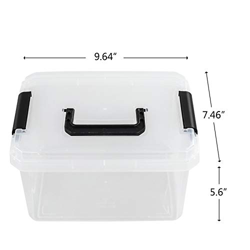 Ortodayes 4 Packs Plastic Box with Lid, Plastic Storage Bin, Small Storage Boxes