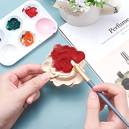 GORGECRAFT 4PCS Wooden Carved Onlay Appliques Rose Wood Carving Decal Molding Corner Craft Unpainted Furniture Applique Frame Flower Valentines Day Home Decoration for Dresser Bed Door Cabinet 3"x3"