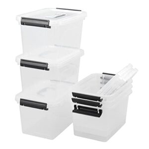 joyeen 6 quart small storage bins with lids, 6 pack plastic boxes