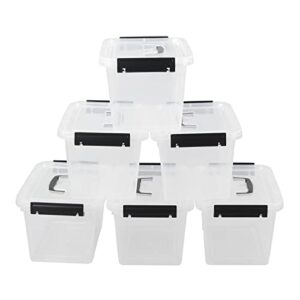 Joyeen 6 Quart Small Storage Bins with Lids, 6 Pack Plastic Boxes