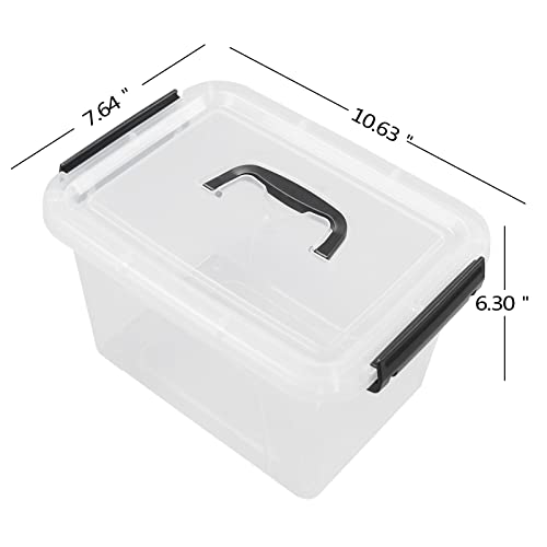 Joyeen 6 Quart Small Storage Bins with Lids, 6 Pack Plastic Boxes