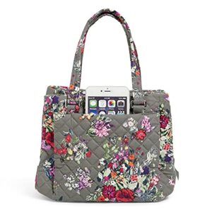 Vera Bradley Women's Cotton Mini Multi-compartment Crossbody Purse, Hope Blooms - Recycled Cotton, One Size