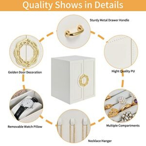 LEFOR·Z Jewelry Box Jewelry Organizer for Women Girls,5-Layer Jewelry Display Storage Case for Earring Necklace Bracelets Rings Watches Jewelry Holder (White)