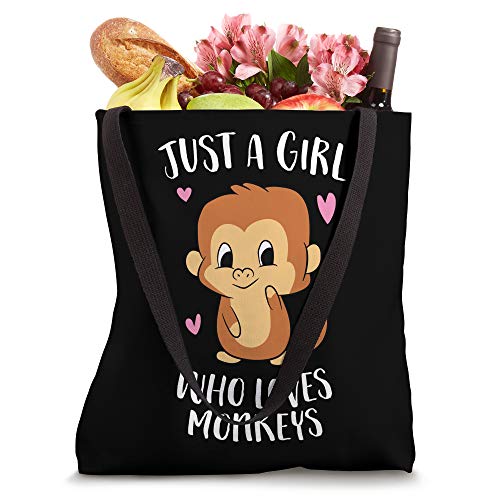 Just a Girl Who Loves Monkeys Cute Monkey Lover Gift Tote Bag