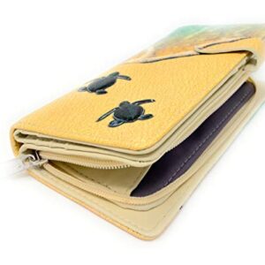 Shag Wear Baby Turtles Large Wallet for Women Yellow 7"