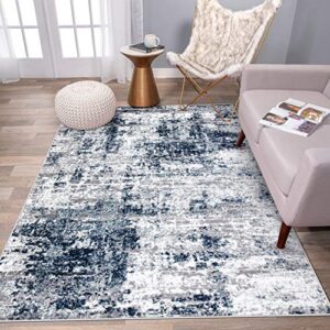 Rugshop Distressed Abstract Area Rug 5' x 7' Blue