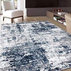 Rugshop Distressed Abstract Area Rug 5' x 7' Blue