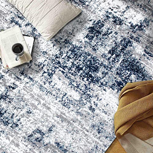 Rugshop Distressed Abstract Area Rug 5' x 7' Blue