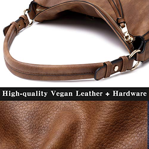 Hobo Handbags for Women Purse Ladies Boho Shoulder Bag Crossbody Bags Brown Vegan Leather