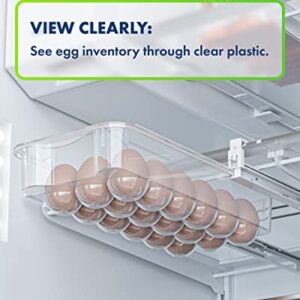 Skywin Refrigerator Egg Drawer - Snap-on Egg Holder for Refrigerator Organizes and Protects Eggs - Adjustable and Space Saving Egg Storage Container For Refrigerator