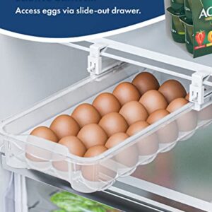 Skywin Refrigerator Egg Drawer - Snap-on Egg Holder for Refrigerator Organizes and Protects Eggs - Adjustable and Space Saving Egg Storage Container For Refrigerator