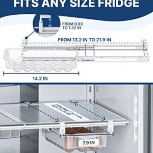 Skywin Refrigerator Egg Drawer - Snap-on Egg Holder for Refrigerator Organizes and Protects Eggs - Adjustable and Space Saving Egg Storage Container For Refrigerator