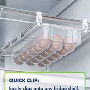 Skywin Refrigerator Egg Drawer - Snap-on Egg Holder for Refrigerator Organizes and Protects Eggs - Adjustable and Space Saving Egg Storage Container For Refrigerator