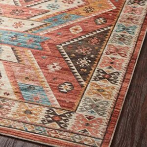 Loloi II Zion Collection ZIO-05 RED/Multi, Traditional 8'-6" x 11'-6" Area Rug