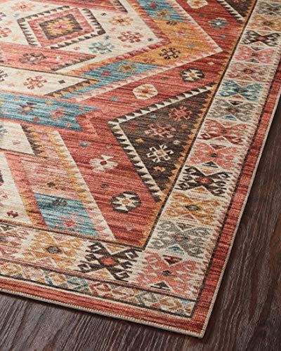 Loloi II Zion Collection ZIO-05 RED/Multi, Traditional 8'-6" x 11'-6" Area Rug