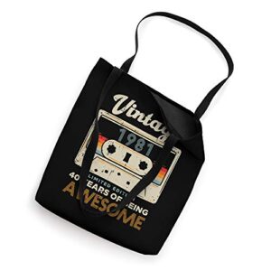 Vintage 1981 Cassette Tape 40 Awesome 40th Birthday Gift Tote Bag