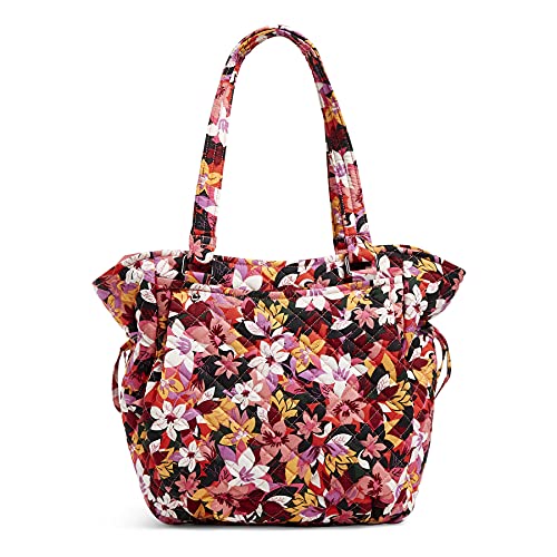 Vera Bradley Women's Cotton Glenna Satchel Purse, Rosa Floral - Recycled Cotton, One Size