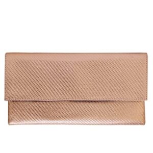 jnb metallic flat clutch, rosegold